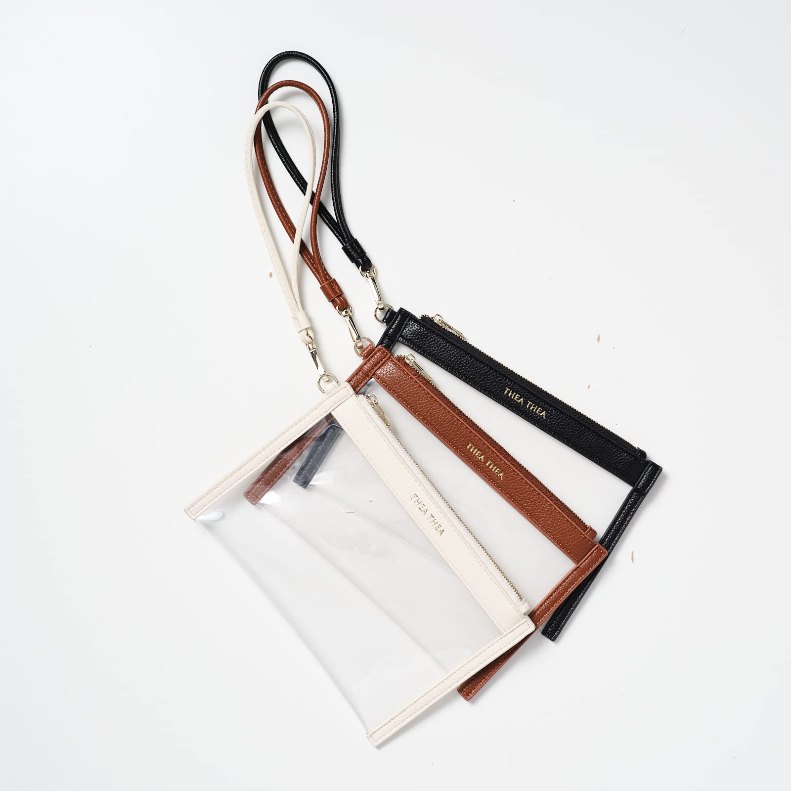 THEA THEA Callie Clear Pouch | Cosmetic Pouch | Diaper Case | Travel Case (Brown)