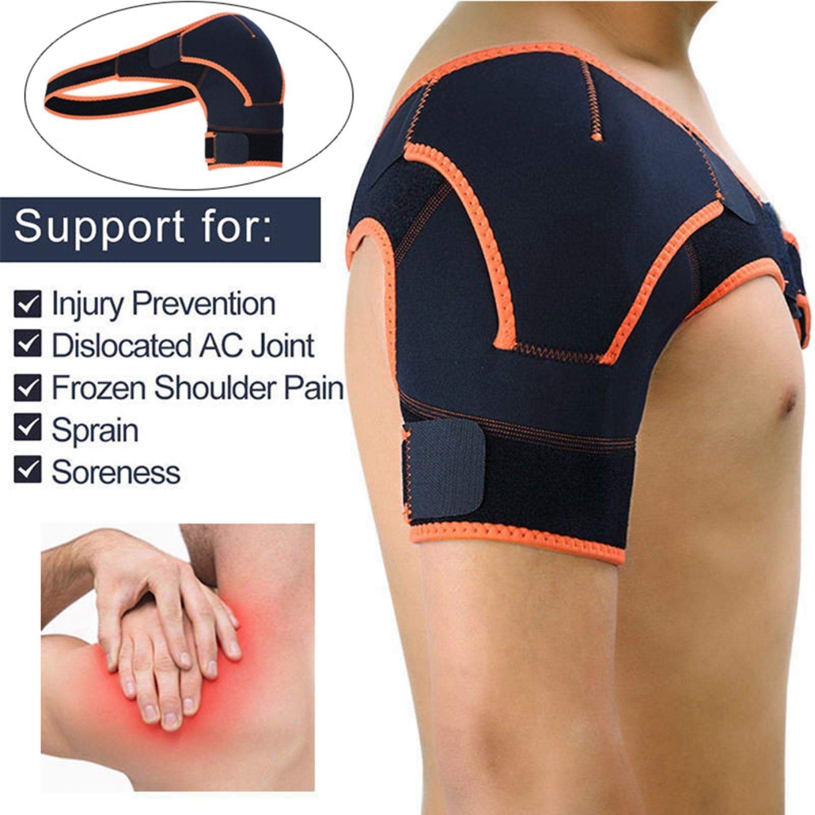 Yosoo Shoulder Brace, Rotator Cuff Compression Support, Men Women Left Right Arm Injury Prevention Stabilizer Sleeve Wrap Immobilizer Joint Sport Gym Compression Bandage Wrap