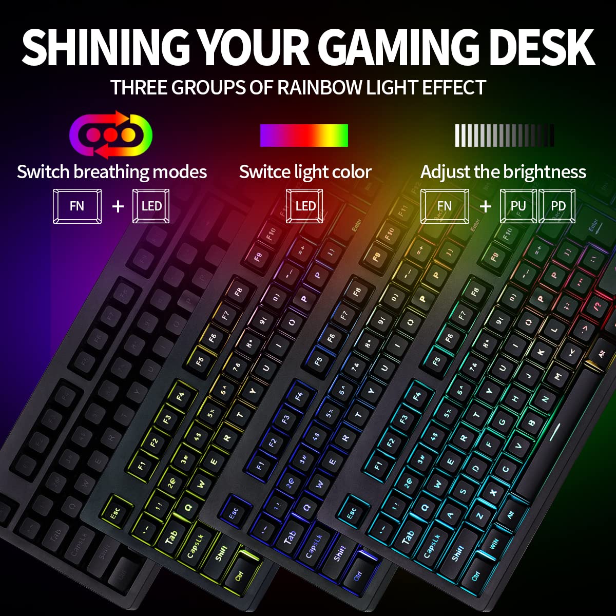 ZJFKSDYX L87 Wireless Gaming Keyboard - Backlit, Rechargeable | Long Battery Life | Ideal for Gamers, Office Work (Black)