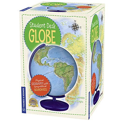 Thames & Kosmos Student Desk Globe, 10" Diameter Acrylic Globe with Geopolitical Boundaries, Made in Germany by Columbus, World's Finest Globes & Maps