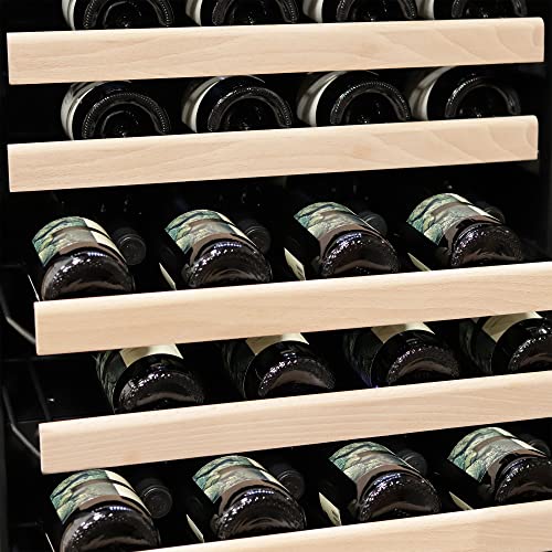Whynter BWR-0922DZ 92 Built-in or Freestanding Stainless Steel Dual Zone Compressor Large Capacity Wine Refrigerator Rack for Open LED Display, Dark Grey-92 Bottle, Dark Grey