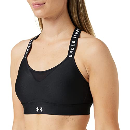 Under Armour Women's Limitless High Sports Bra , Black (001)/White , Large