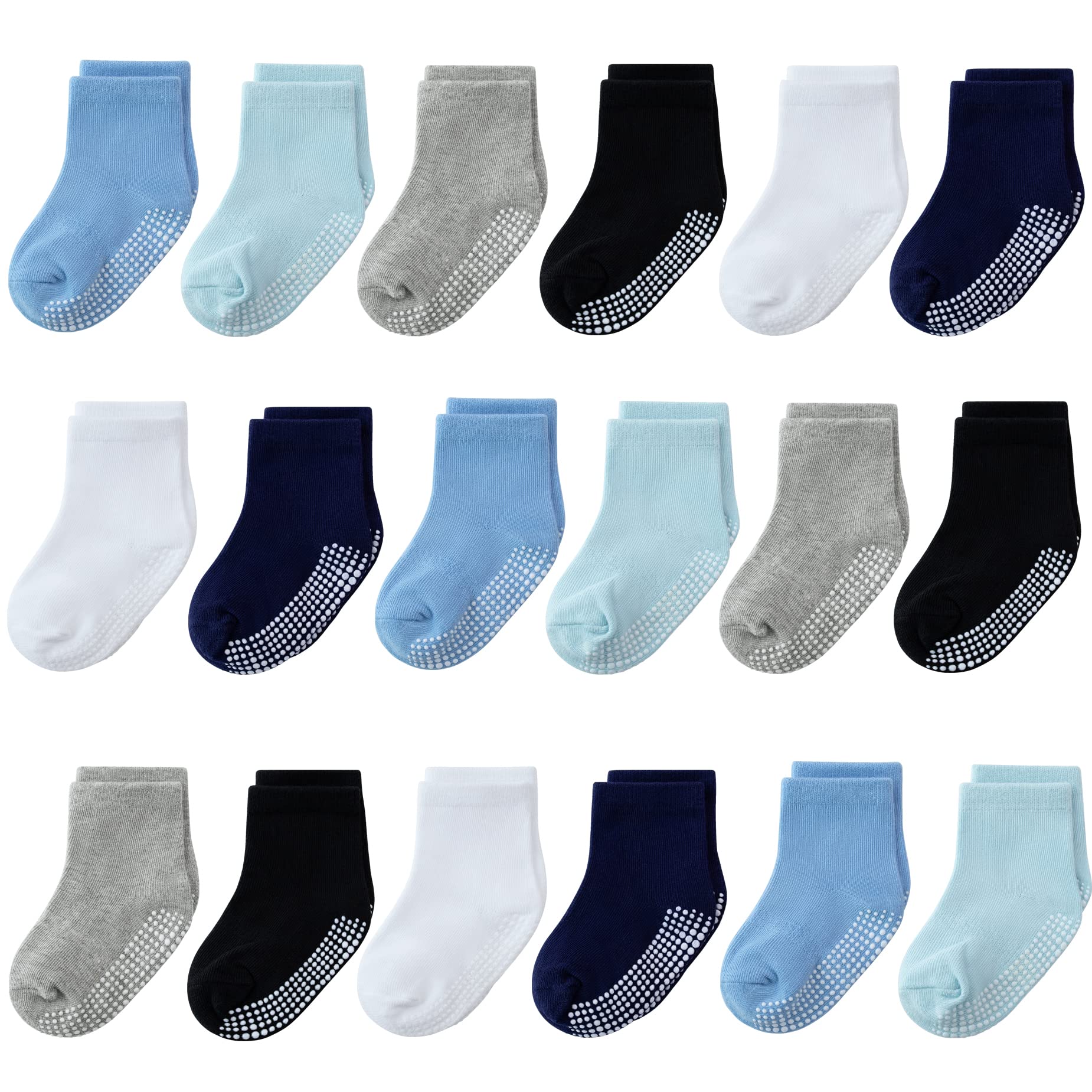 Tenpluszero Kids Cotton Crew Socks 12 Pairs Toddler Kids Athletic Crew Socks for Boys and Girls