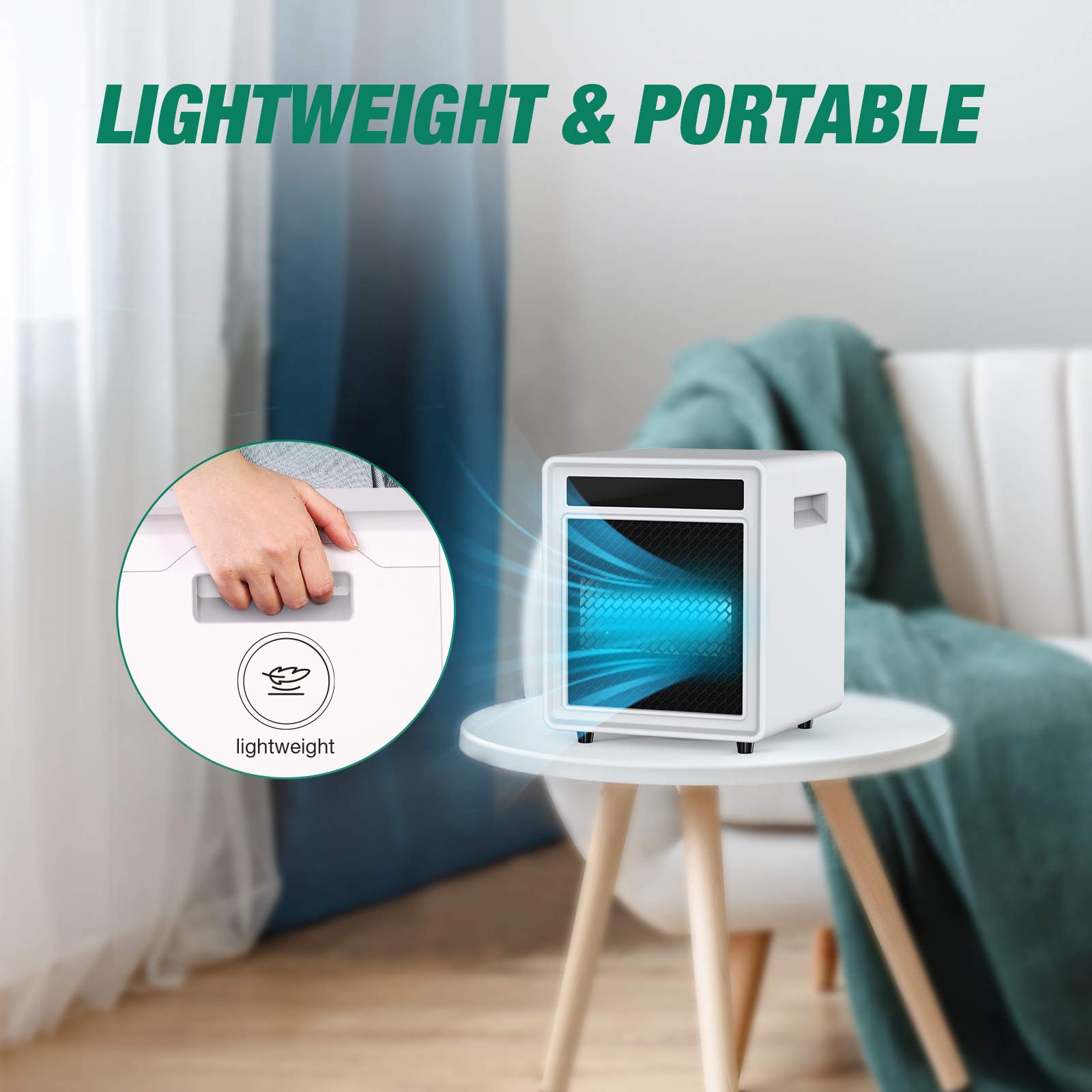 TRUSTECH UV Air Purifier for Home - Portable UVC Light Sanitizer Clean Air Remove Allergies Dust Mold Odors Smoke Pollen Pet Dander, 322sq.ft Coverage, Ideal for Office Kitchen Bedroom,Large Room