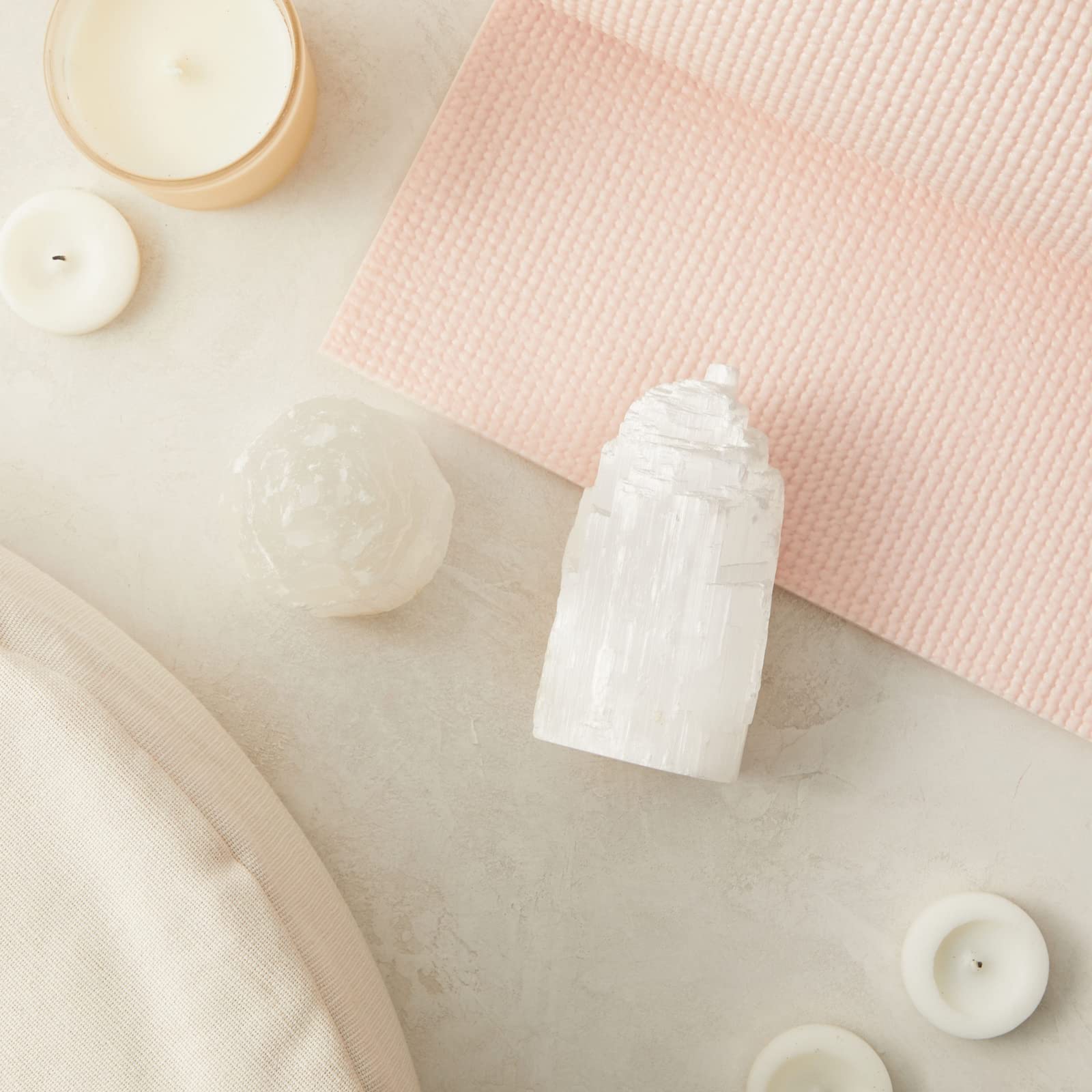 Wellbrite 2 Pack Selenite Skyscraper, Selenite Healing Crystal (4 x 2 in)