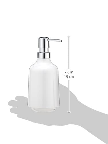 Umbra Step Liquid Soap Pump Dispenser, Also Works With Hand Sanitizer, Easy to Refill, 3-1/2" diam. x 7" h, White