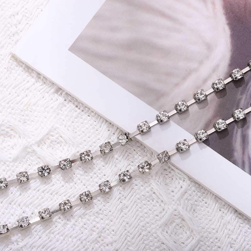 Zoestar Rhinestone Bra Chains Crystal Bikini Chest Chain Party Body Chain Jewelry for Women