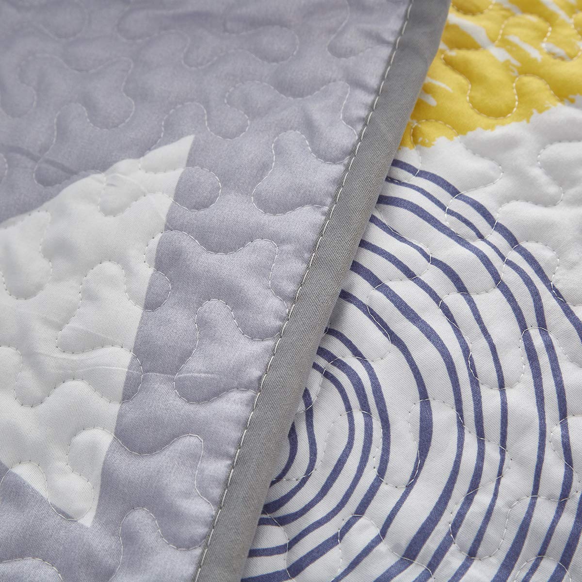 UOZZI BEDDING 2 Pack Reversible Quilted Pillow Shams Set (Colorful Dots, 2 Pack Queen Shams)