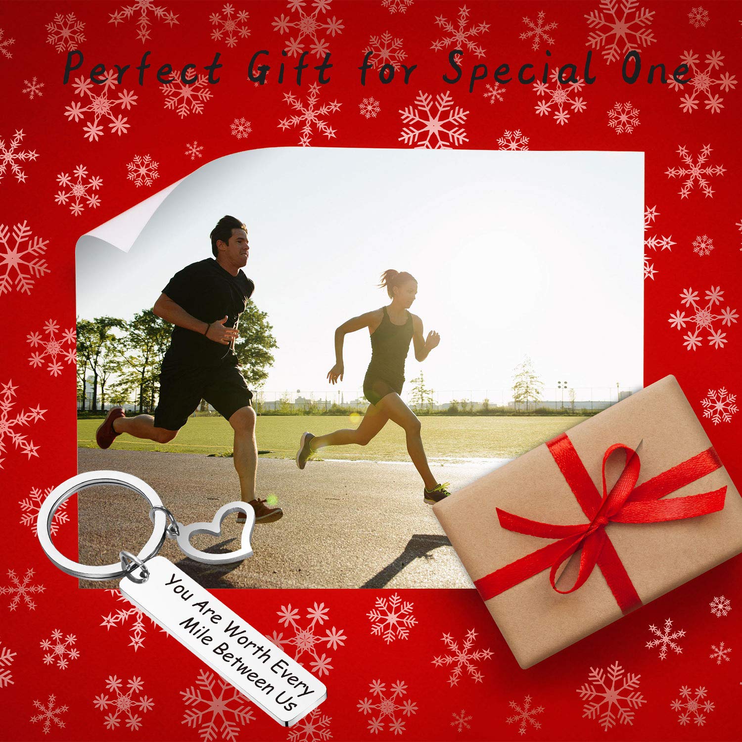 WENATA Long Distance Relationship Gift Couples Keychain You Are Worth Every Mile Between Us Going Away Farewell Gift Anniversary Deployment Gift