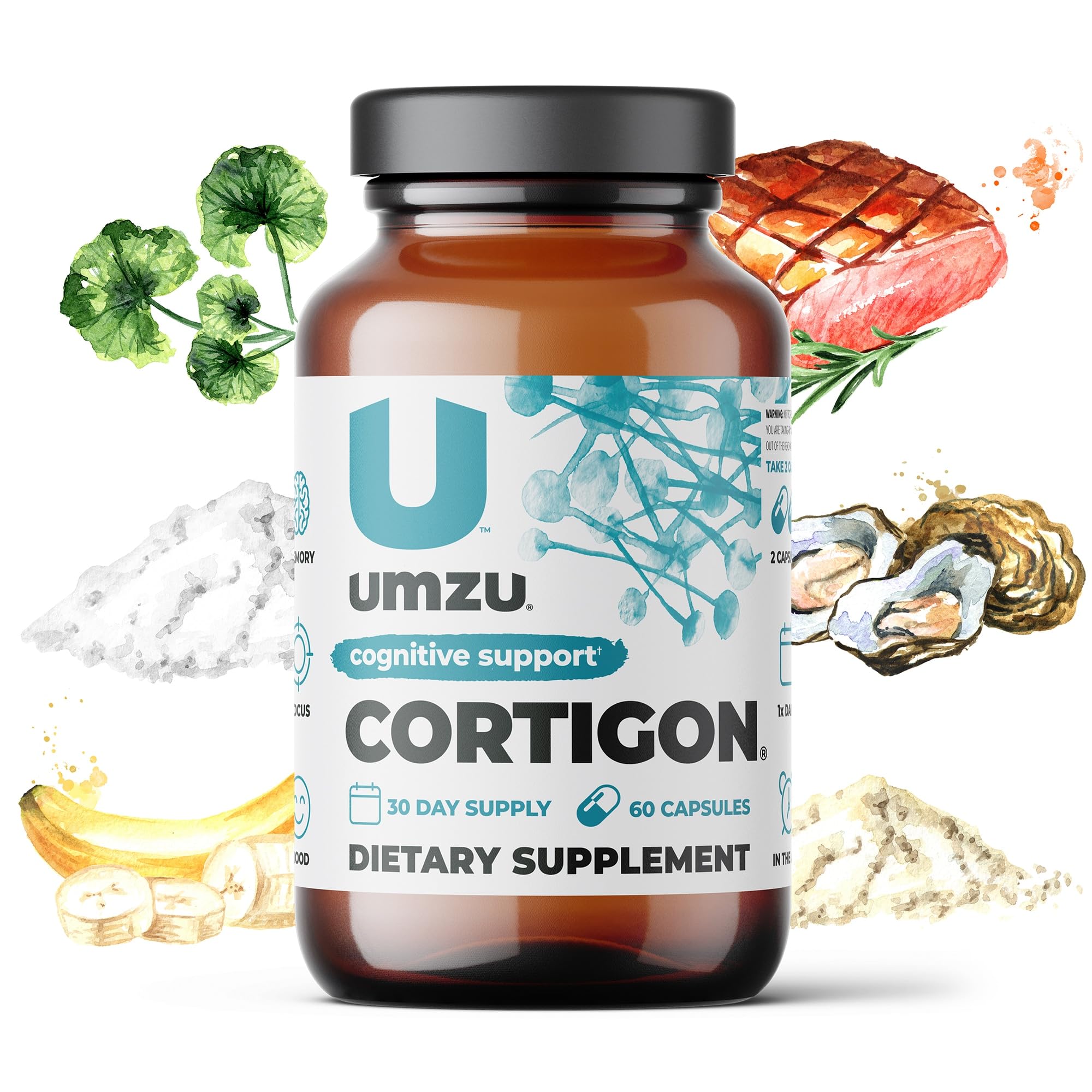UMZU Cortigon - Cortisol Health Supplement - Mental Clarity & Focus Supplement - with Phosphatidylserine - Focus Vitamins - 30 Day Supply - 60 Capsules