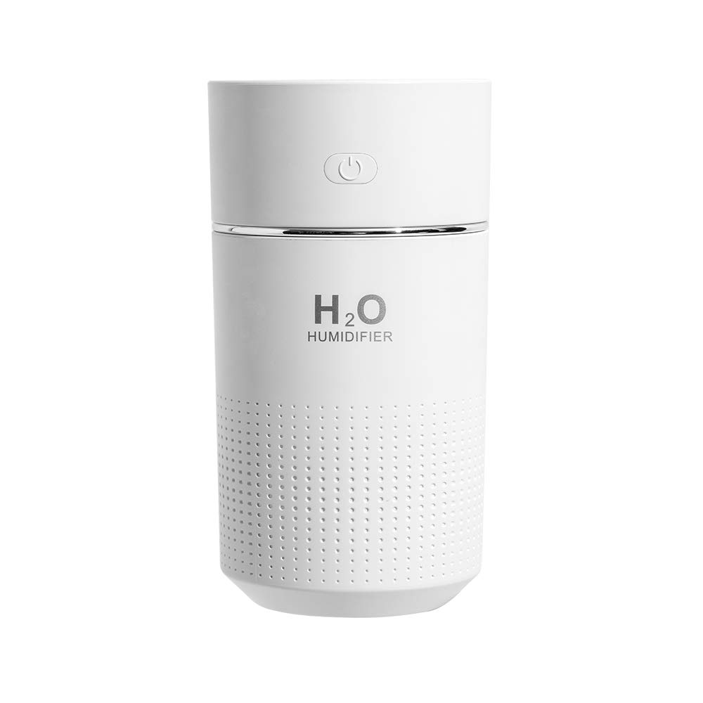 SNSE Portable USB Mini Humidifier with Color LED Warm Light, Small Humidifier for Office Car Bedroom Travel Hotel, Quiet Operation and Auto Timer Shut-Off, 360ml Portable Personal Humidifier (White)