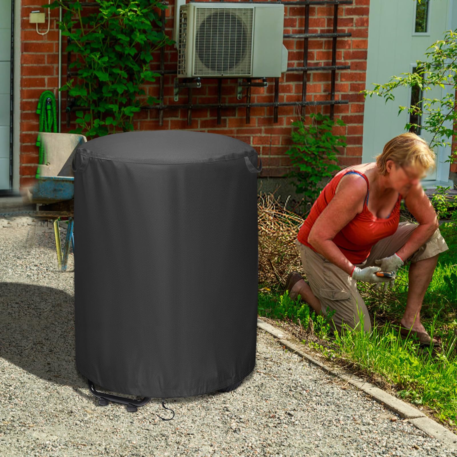 TORUTA Woodchipper Shredder Mulcher Cover 36" x 42" Electric Leaf Mulcher Cover Shredder Protection,Black