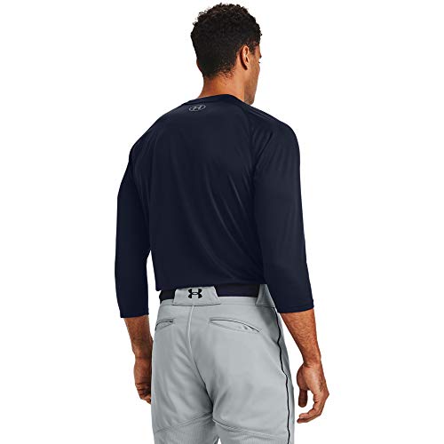 Under Armour Men's Utility 3/4 20 T-Shirt, Midnight Navy (410)/Baseball Gray, Large