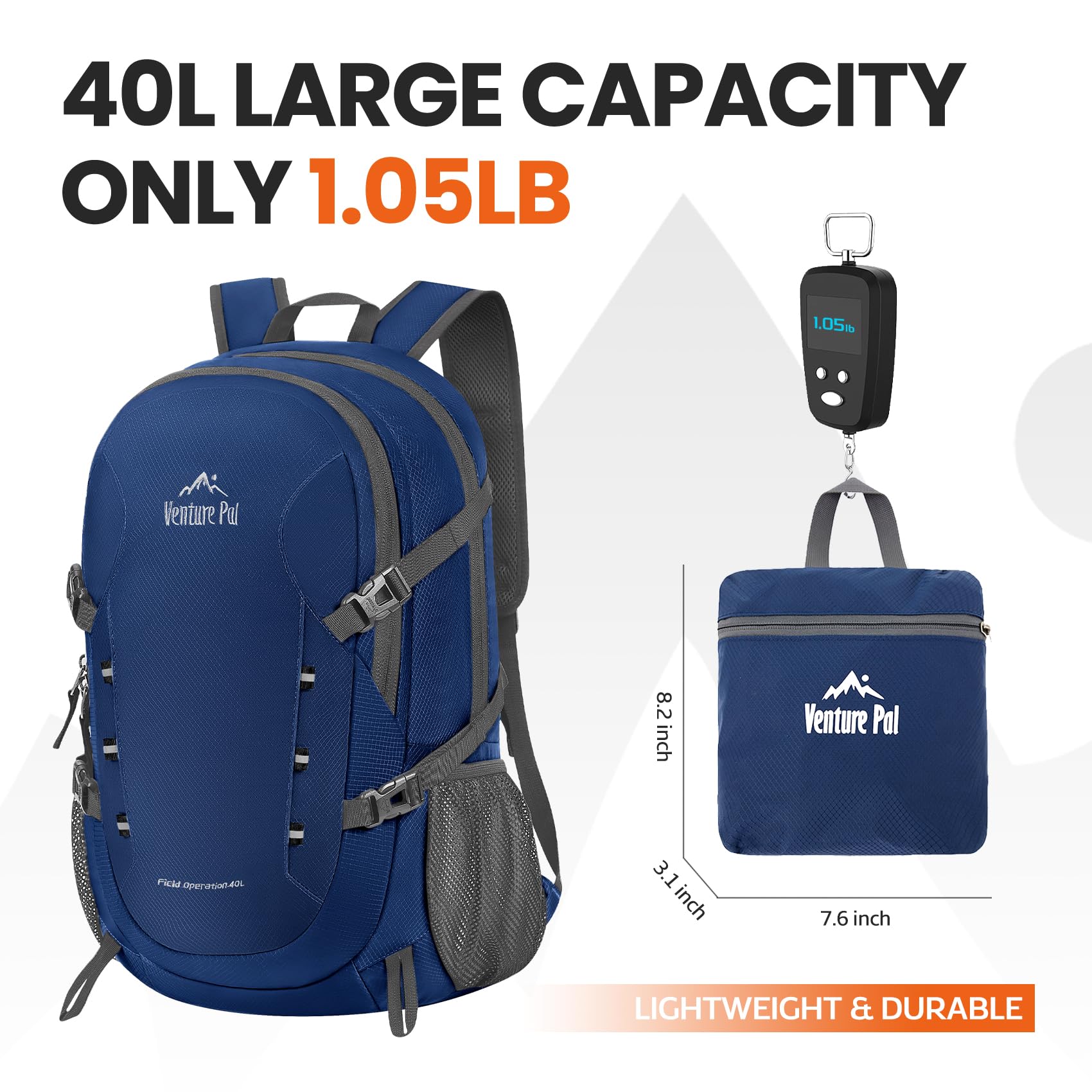 Venture Pal 40L Lightweight Packable Travel Hiking Backpack Daypack
