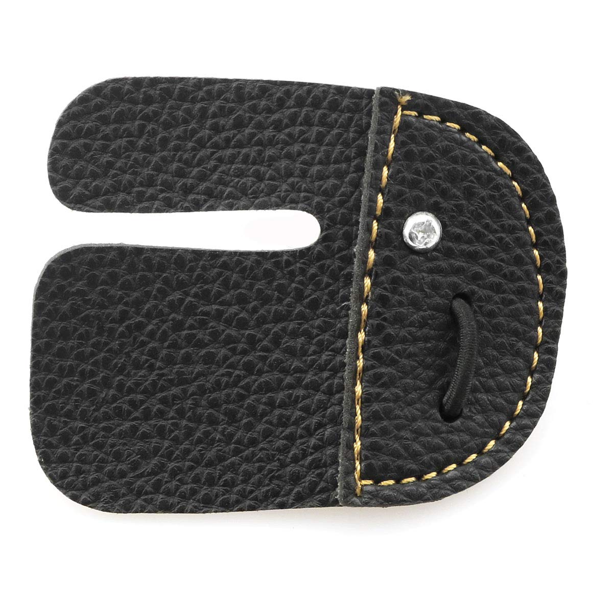 ZRM&E Cow Leather Right Handed Archery Finger Tab for Recurve Bows, Fingers Protector, Shooting Practice Gear, Black
