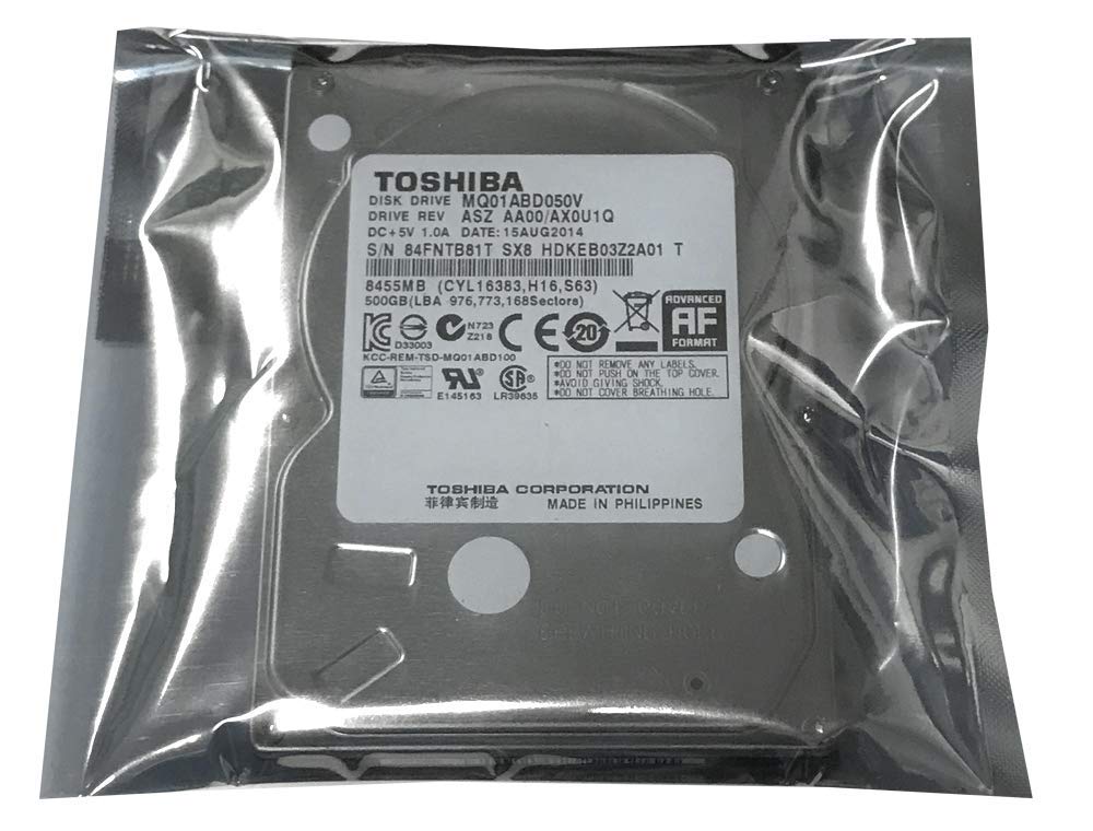 Toshiba MQ01ABD050V 500GB 5400RPM 8MB Cache SATA 3.0Gb/s 2.5in Notebook Hard Drive - 2 Year Warranty (Renewed)