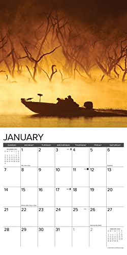 Willow Creek Press Bass Monthly 2024 Wall Calendar (12" x 12")