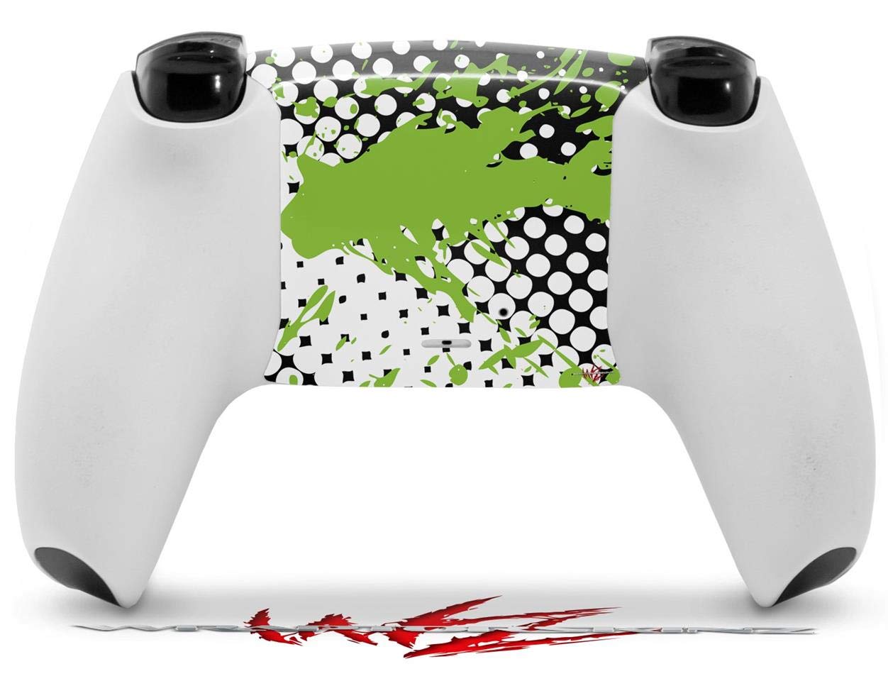 WraptorSkinz Skin Wrap compatible with Sony PS5 DualSense Controller Halftone Splatter Green White (CONTROLLER NOT INCLUDED)