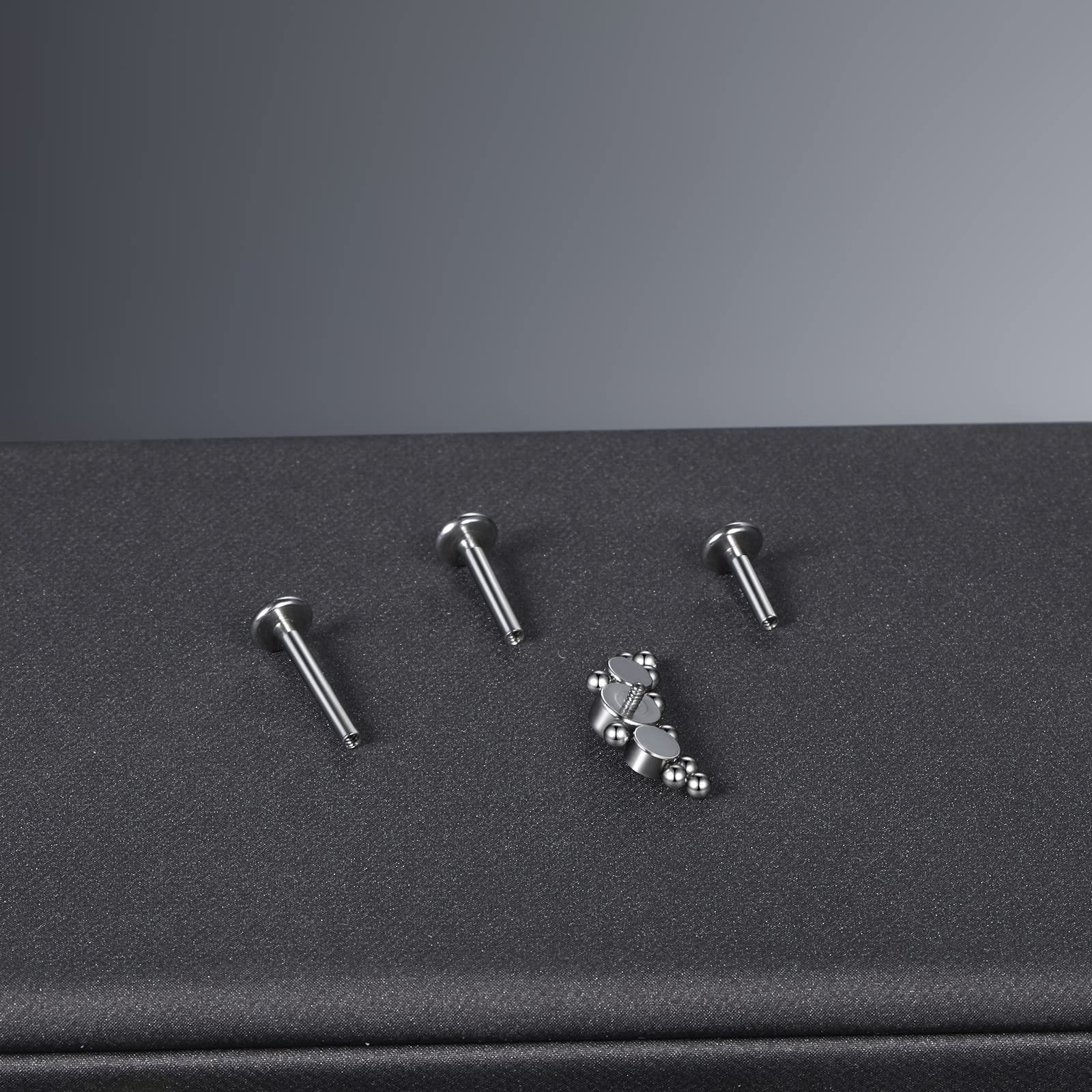 Xpircn 16G Labret Studs Stainless Steel Lip Monroe Labret Rings Forward Helix Tragus Cartilage Earrings Ear Lobe Stud Piercing Jewelry 6mm 8mm 10mm (Style F - Top 13mm)