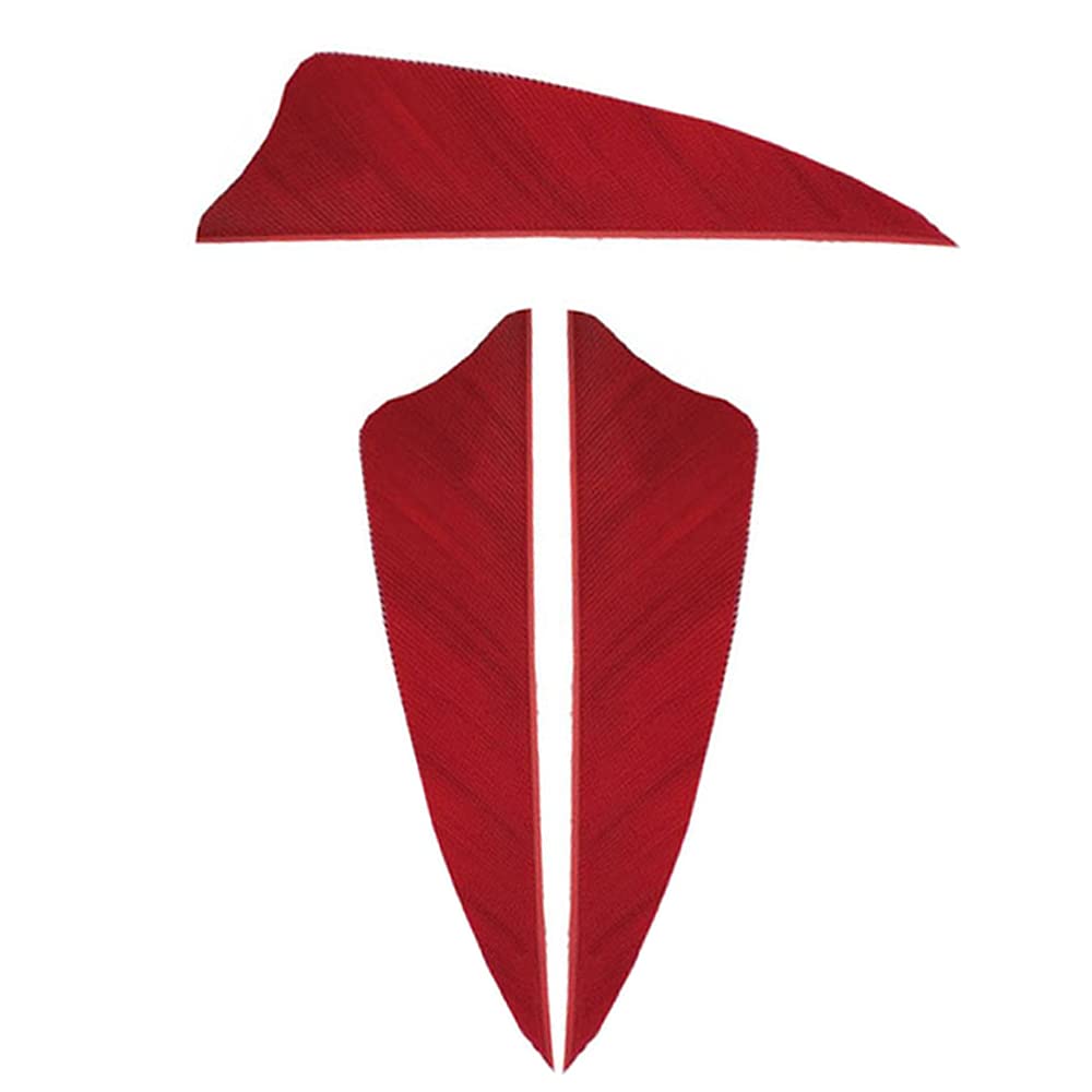 ZZYB 50pcs Arrow Turkey Feathers Archery Arrow Fletches 3 inch Natural Feather Fletching Right Wing for DIY Hunting Carbon Arrows (Red)