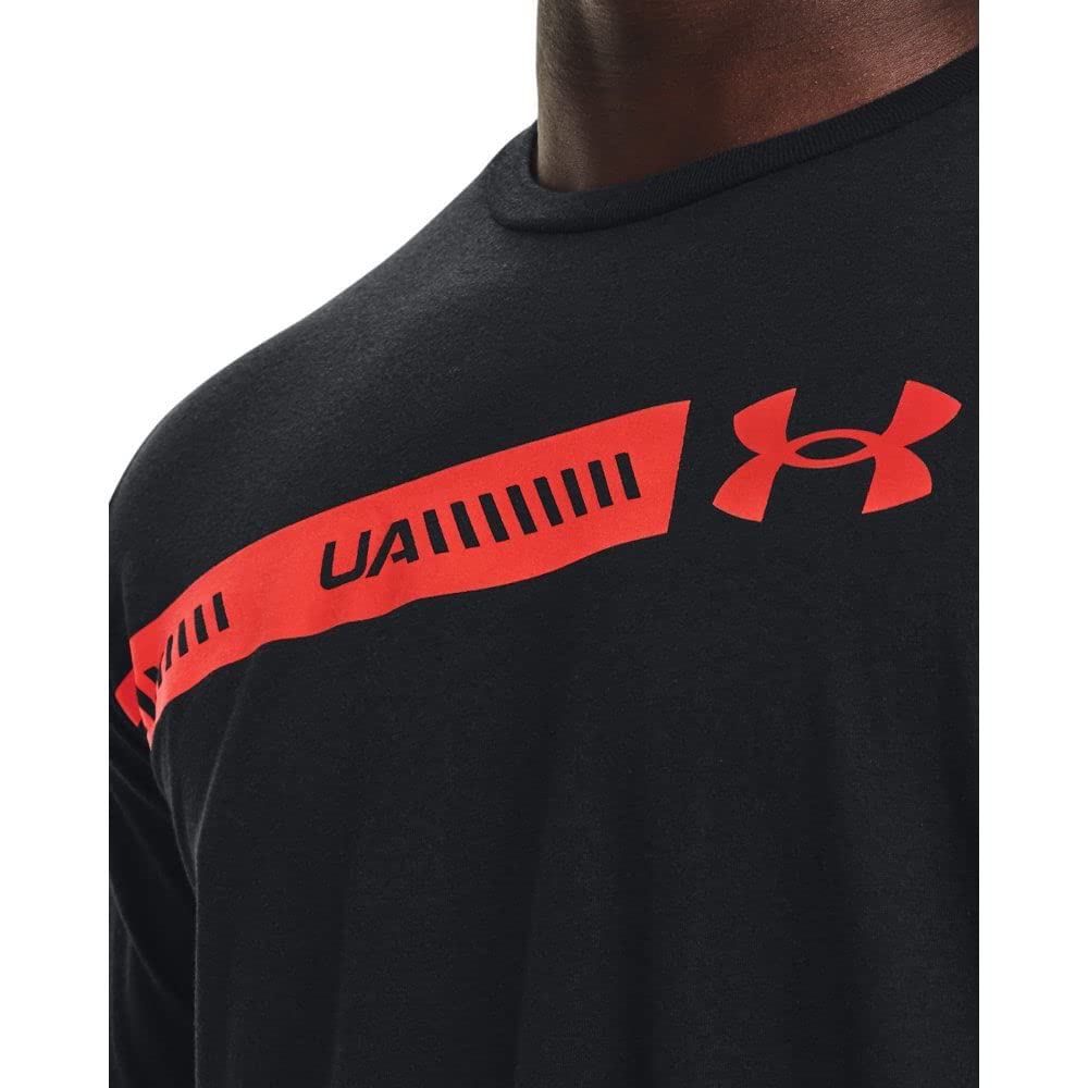 Under Armour Men's Echo Short Sleeve T-Shirt, Black (001)/Phoenix Fire, Small