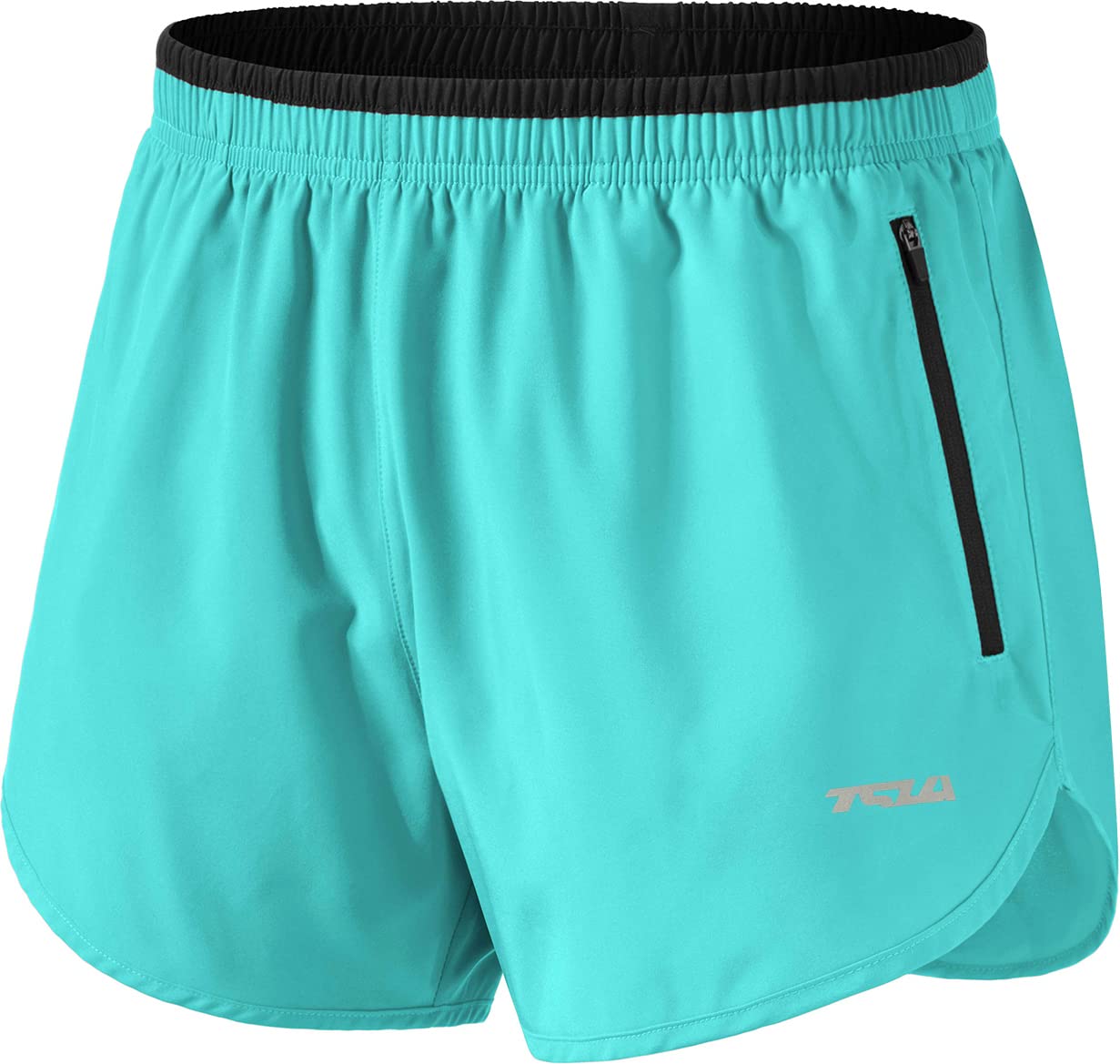 TSLA Men's Active Running Shorts, 3 Inch Quick Dry Mesh Jogging Workout Shorts, Gym Athletic Marathon Shorts, Zipper Pocket Black, Medium