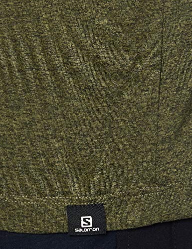 Salomon Men's Standard Agile Graphic Running Tee, Olive Night/Martini Olive/Heather, X-Large