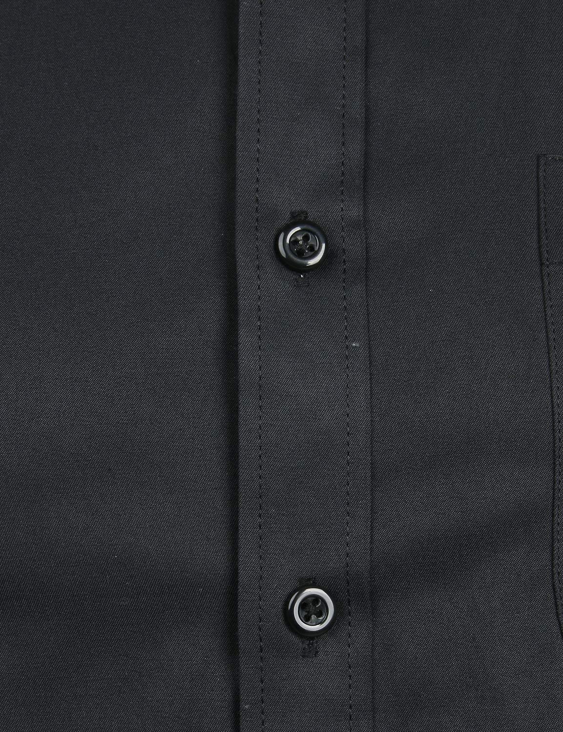 ZEROYAA Men's Long Sleeve Dress Shirt Solid Slim Fit Casual Business Formal Button Up Shirts with Pocket ZSSCL01 Black Medium