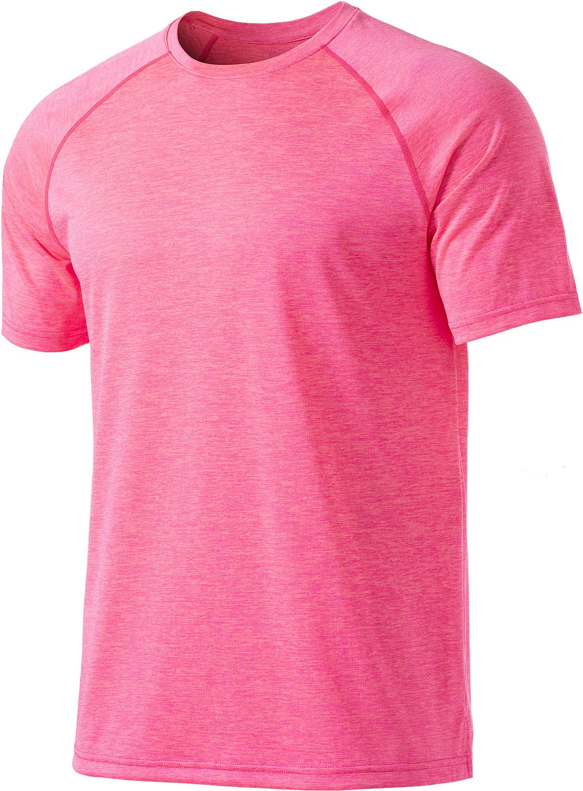 TSLA Men's Workout Running Shirts, Dry Fit Moisture Wicking T-Shirts, Sports Gym Athletic Short Sleeve Shirts, Hyper Dri Neon Pink, Small