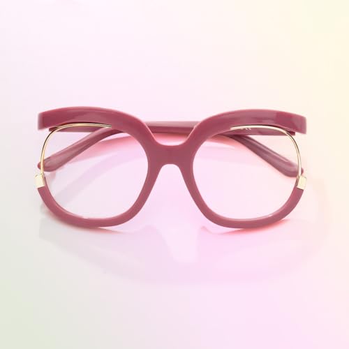 VOOGLAM Oversized Red Square Eyeglasses Glasses for Women with Clear Lens Fredia OX739865-05