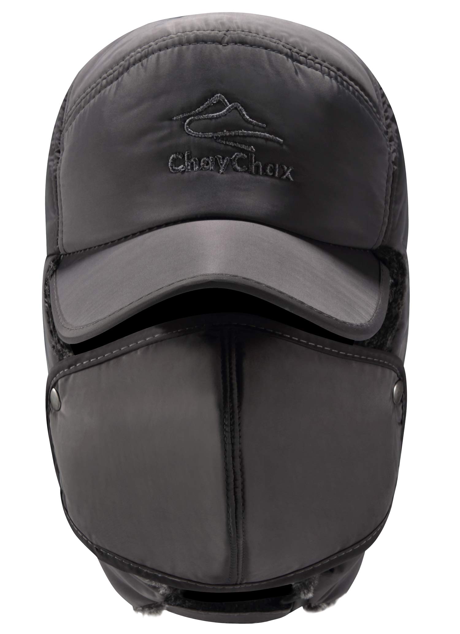 Trooper Trapper Hat Men Women Warm Winter Hats with Ear Flap Faux Fur Hunting Aviator Hat Black