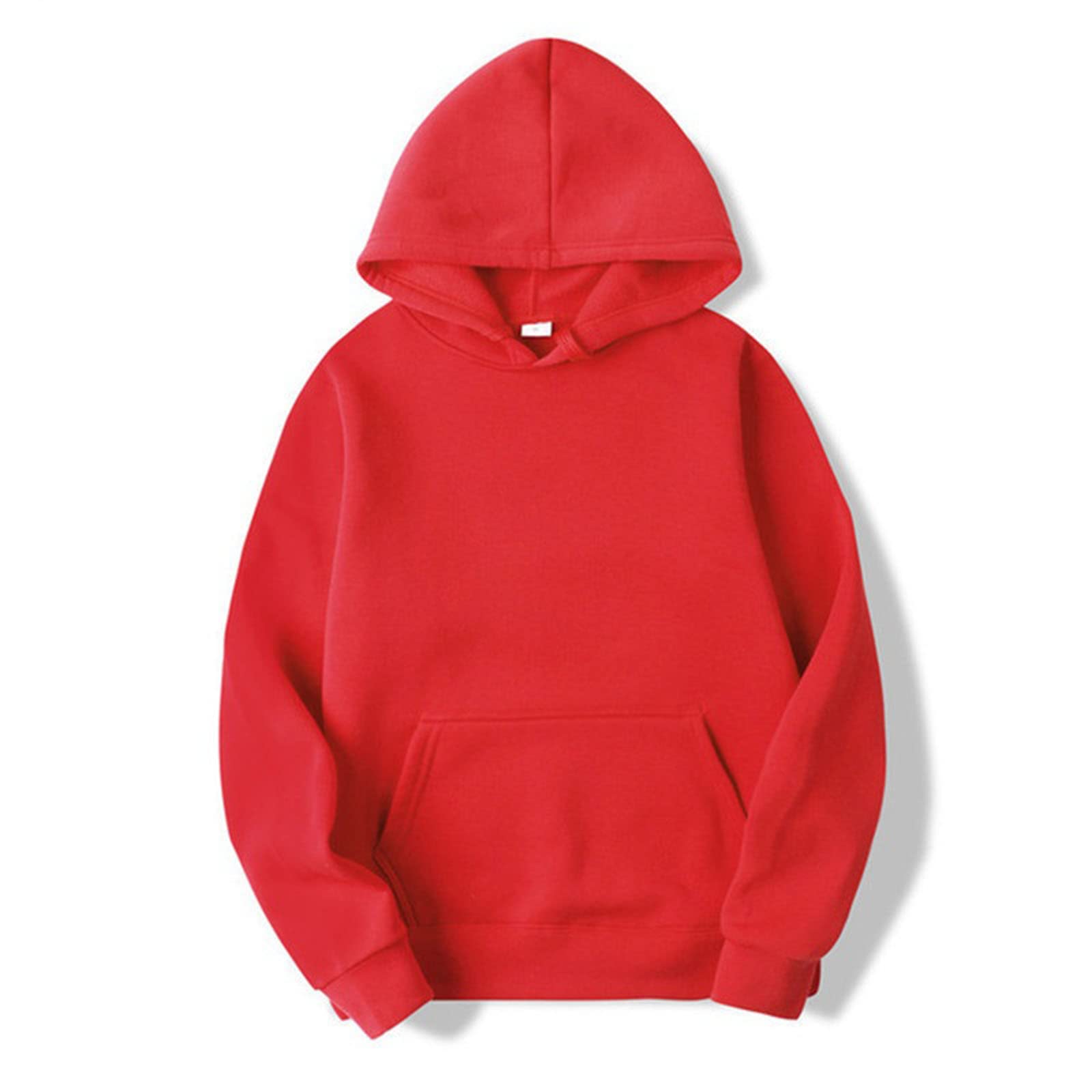 TUVEKE Red Men's Hoodie Sweatshirt Pullover Fleece Hooded Athletic Sweat shirt For Men Hoodies Long Sleeve Kangaroo Pockets M