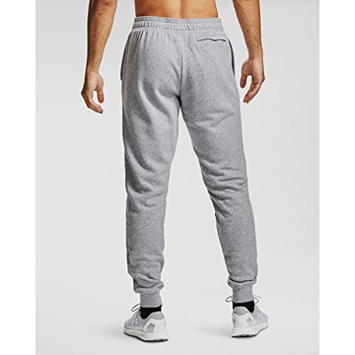 Under Armour Mens Rival Fleece Joggers , Mod Gray Light Heather (011)/Onyx White , Large