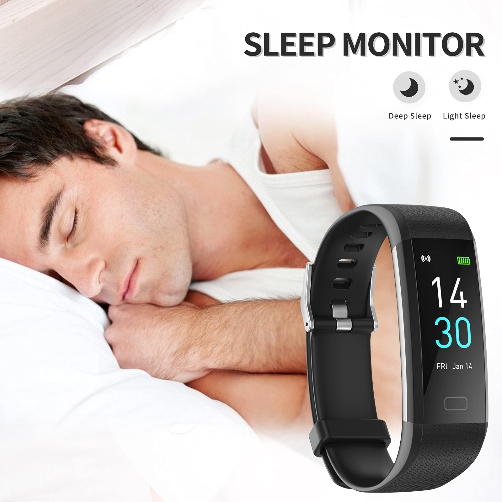 Yihou IP68 Fitness Tracker Waterproof Step Counter Smart Watch Activity Tracker Pedometer Message Reminder Sport Digial Watch for Women Men