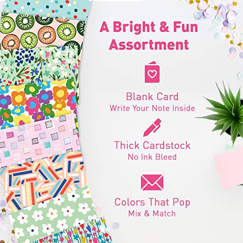 S&O Blank Cards for All Occasions in One Box Set - Blank Notecards with Envelopes for Handwritten Messages - All Occasion Cards Assortment Box with Envelopes - 100 Vibrant Notecards and Envelopes Set