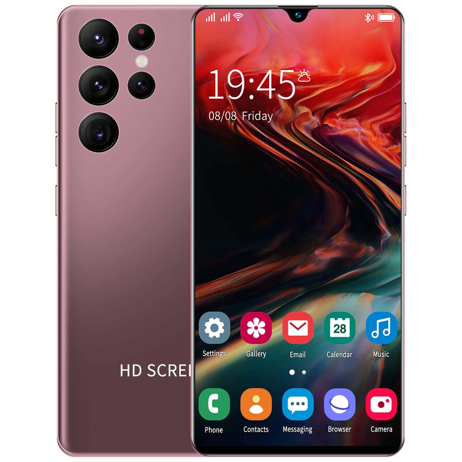 S22+ Ultra 6.26in Unlocked Smartphone, Face ID HD Full Screen Unlocked Cell Phone, 4GB ROM 64GB RAM , for Android 10, 5MP 8MP Cameras, 2800mAh, Dual SIM Mobile Phone Support WiFi BT FM(Rose Gold)