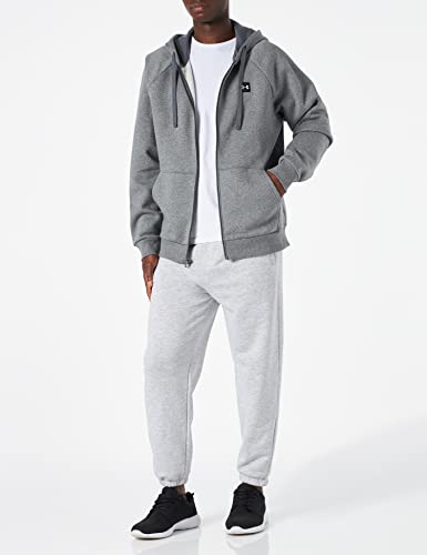 Under Armour Men's UA Rival Fleece Full Zip Hoodie , Pitch Gray Light Heather (012)/Onyx White , XX-Large