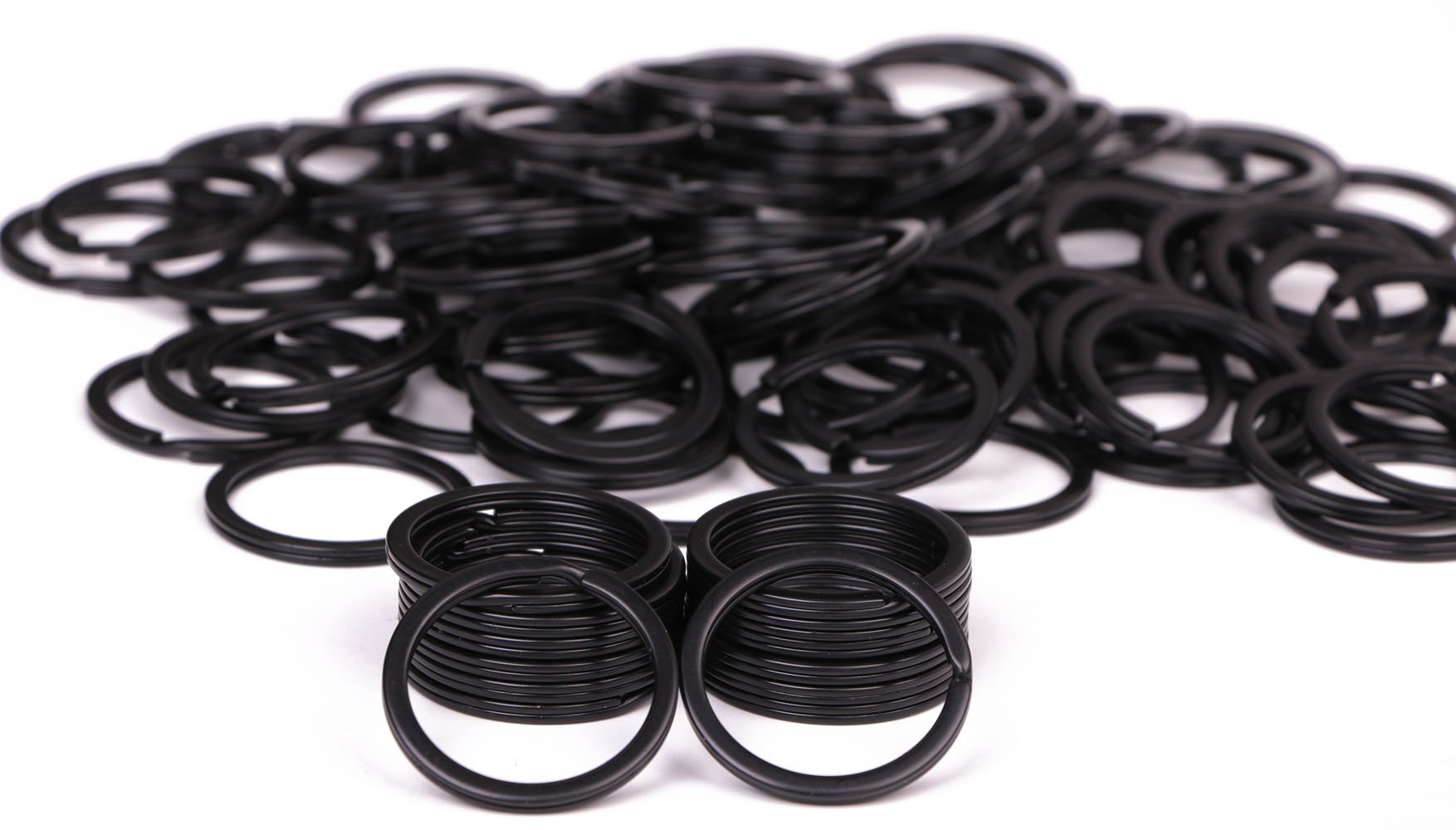 Shapenty 100PCS Black Metal Key Rings Bulk Flat Split Key Chain Part Connector Keyring Clip Keychain Clasp Holder for DIY Craft Project and Home Car Keys Organization (Black, 1 Inch/25mm)
