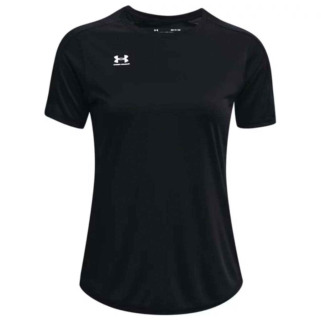 Under Armour Women's Challenger Short Sleeve Training Top, Black (001)/White, Large