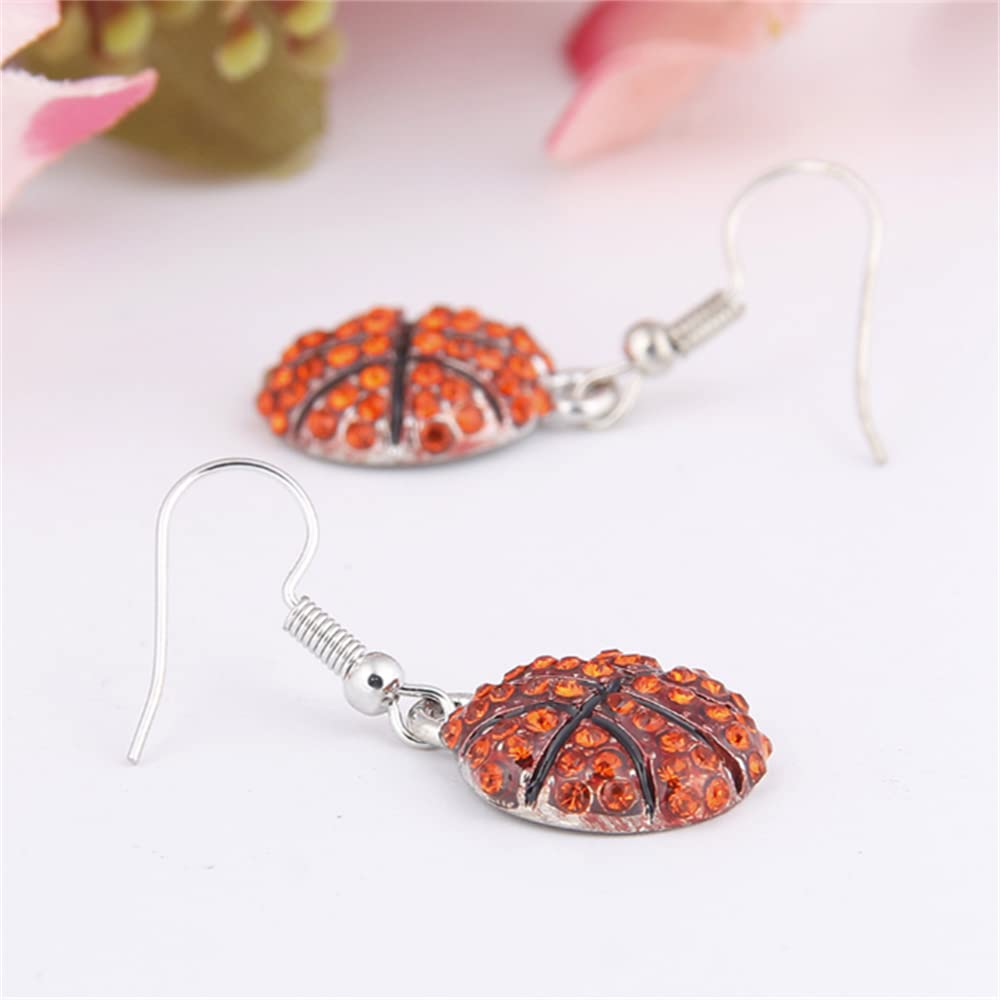 Women's Basketball Football Diamond Drop Dangle Earrings Stud Earrings（basketball dangle）