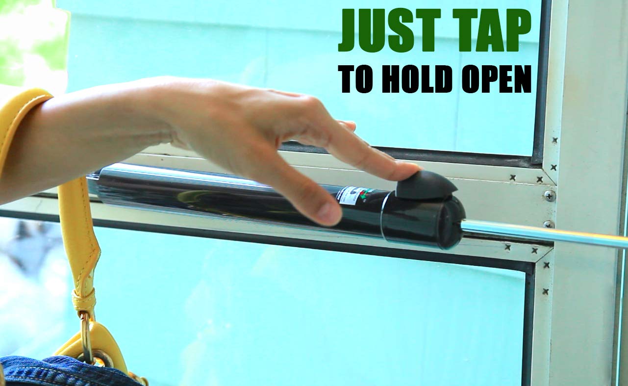 Touch 'n Hold Smooth Door Closer - Single Kit (Bronze) - Standard-Duty Door Closer with Touch-Button Hold Open Feature & Smooth Closing Motion β for (Medium & Lightweight) Storm, Screen Doors.