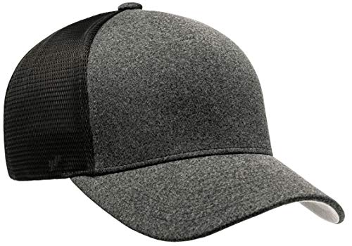Flexfit Melange UniPanel Trucker Cap, Dark Grey/Black, Large/XLarge