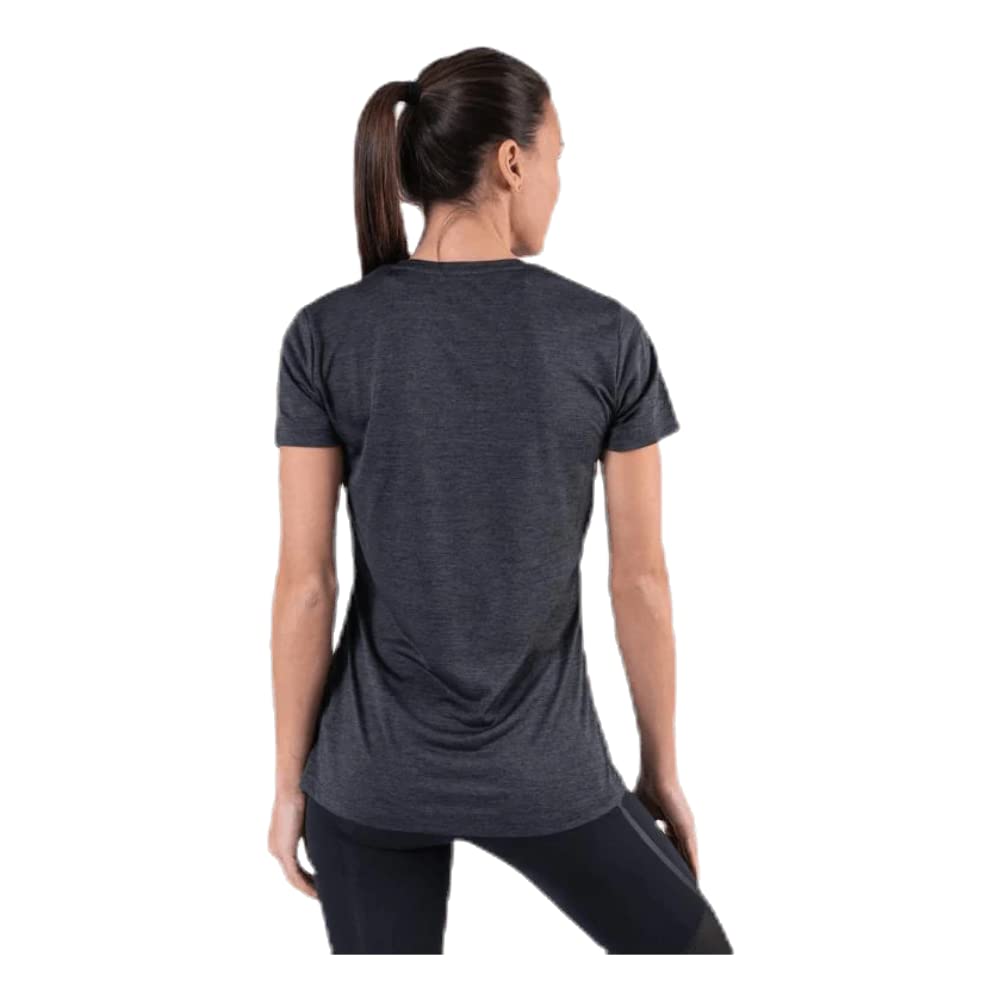 Salomon Women's Standard Agile Short Sleeve TEE W, Ebony/black/Heather, X-Large