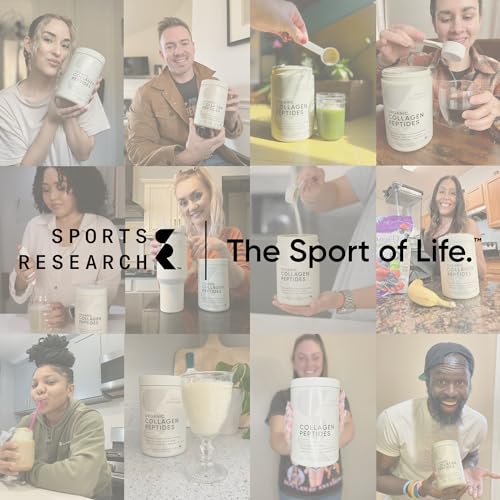 Sports Research® Collagen Peptides Packets (20 Count) - Hydrolyzed Type 1 & 3 Collagen Powder Protein Supplement for Healthy Skin, Nails, & Joints - Non-GMO & Gluten Free
