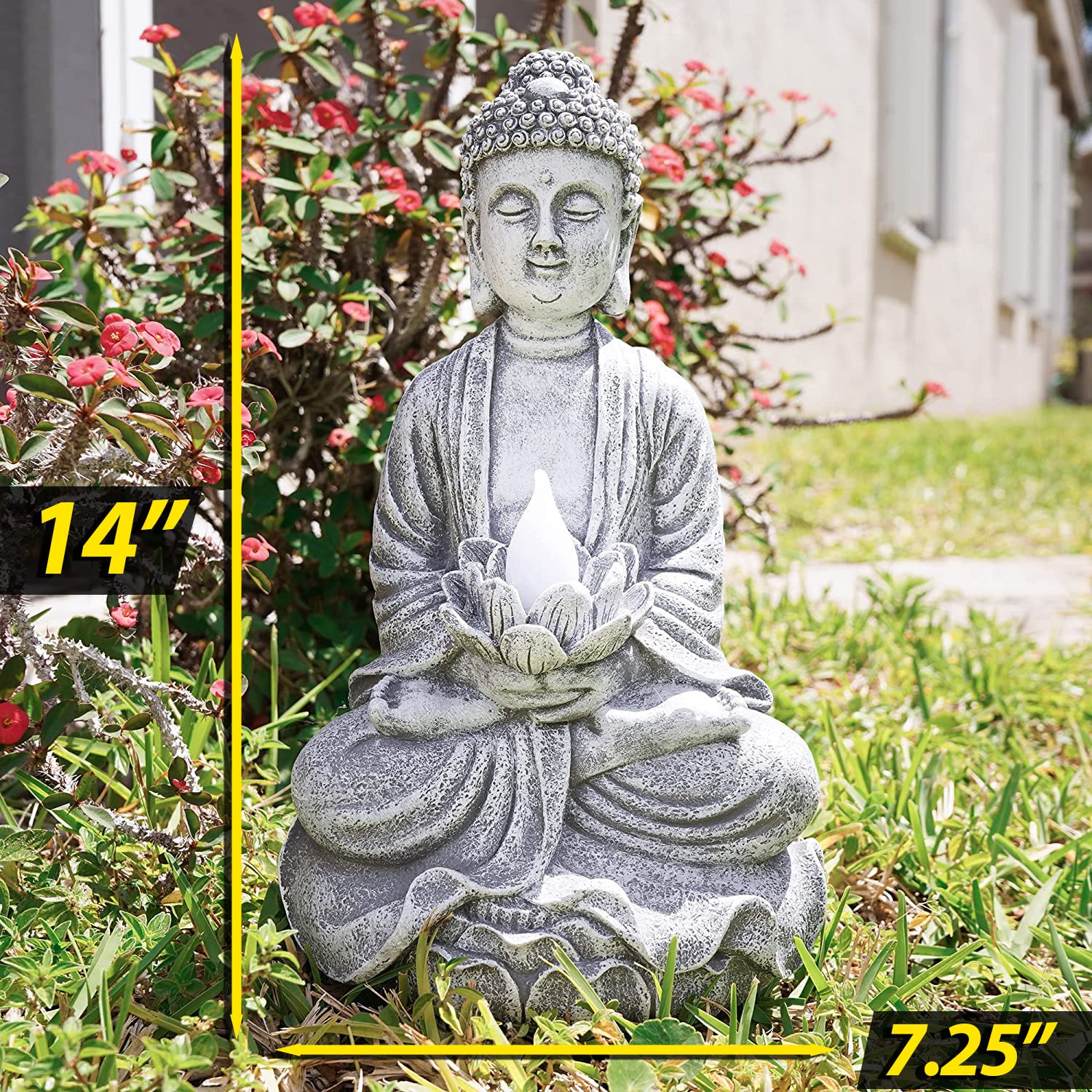 VP Home Fuchsia Lotus Flower Solar Powered LED Outdoor Decor Garden Light Solar Powered Flickering LED Garden Light Great Addition for Your Garden Solar Powered LED Light