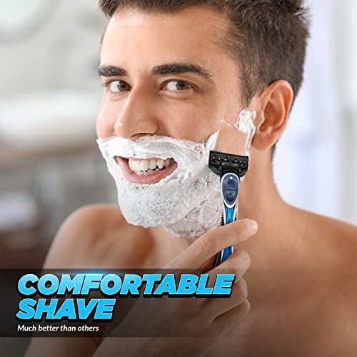 The Ultimate 5 Razors for Men β Premium Shaving Razors for Men with 5 Razor Blades β Exfoliating Bar and Aloe Vera Infused Lubricant β Removable Face Razor Head with Sharp Flexible Blades