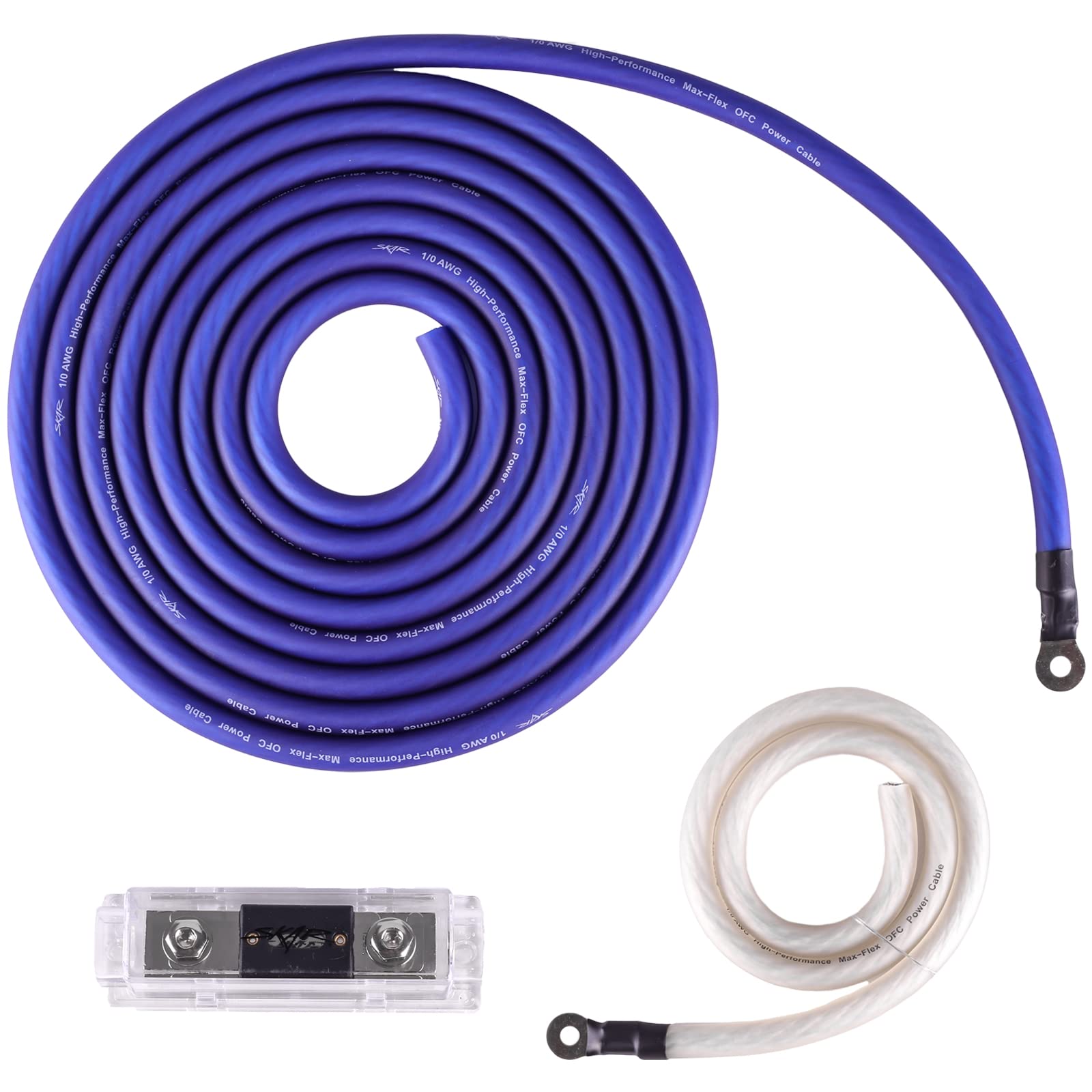 Skar Audio 1/0 Gauge OFC Complete Amplifier Installation Wiring Kit, SKAR0ANL-OFC