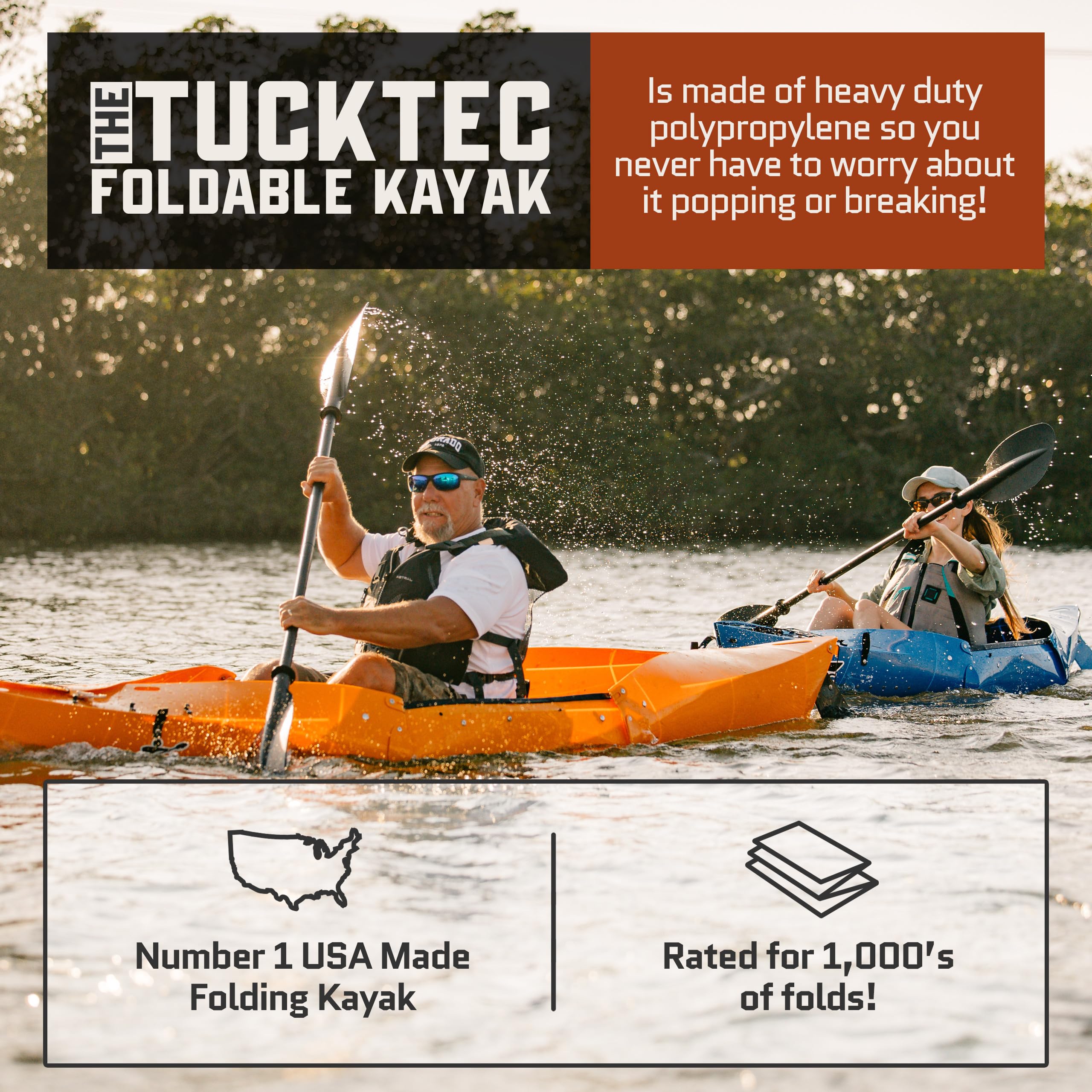 Tucktec - Best Folding Kayaks Extremely Easy to Use, Simple and Quick to Assemble. Exclusive Portable Tucktec Kayaks 2022-23 Model