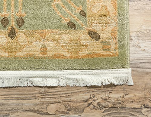 Unique Loom Edinburgh Collection Area Rug - Canmore (7' 1" x 10' Rectangle, Light Green/ Cream)