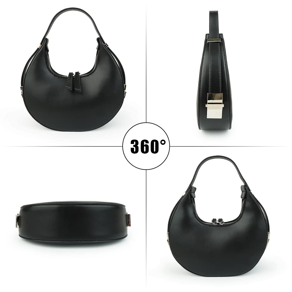 Women Black Mini Purses Trendy Shoulder Bag Small Clutch Satchel Hobo Tote Handbag Black